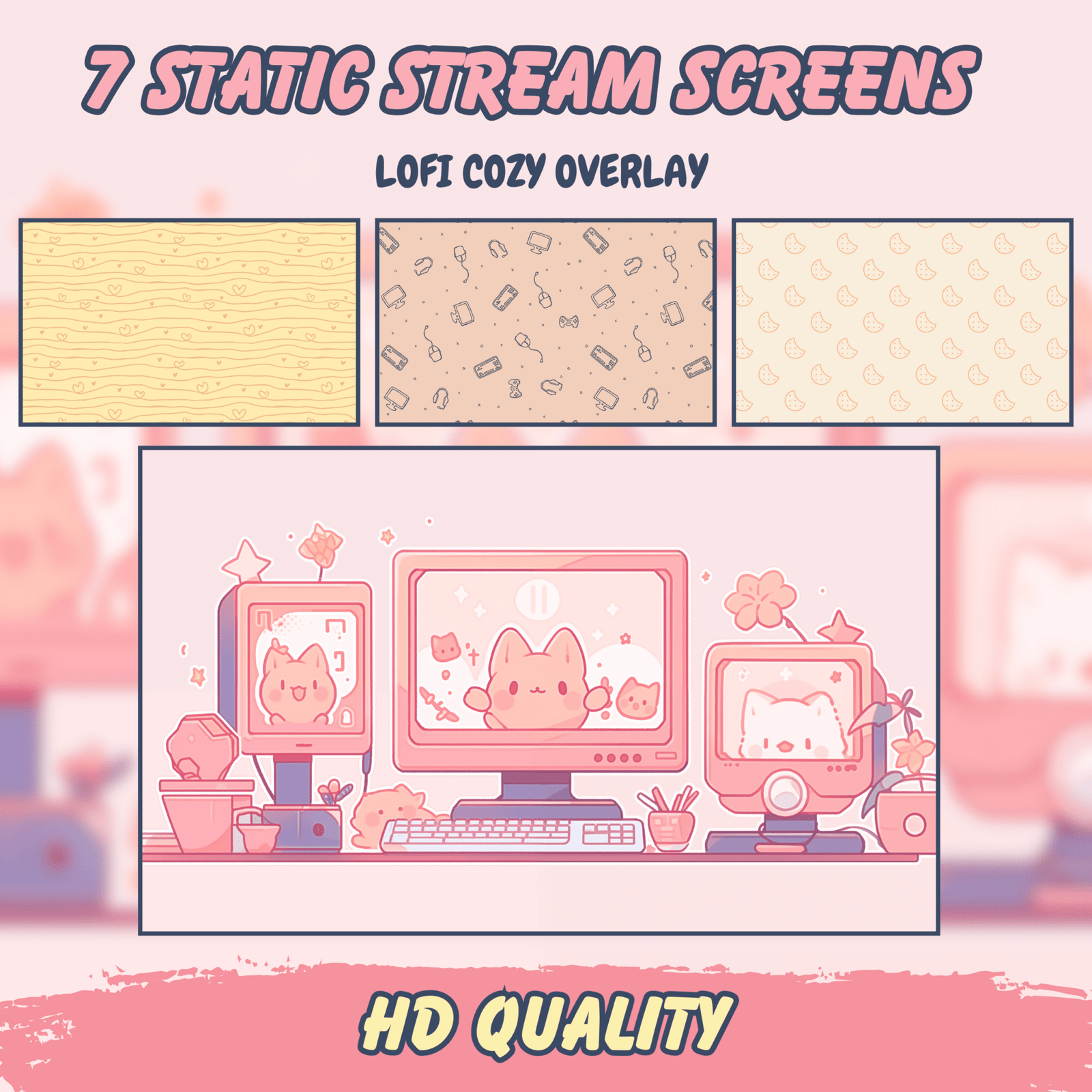 Retro overlay Stream package Twitch overlay Lofi Retro Overlay ...