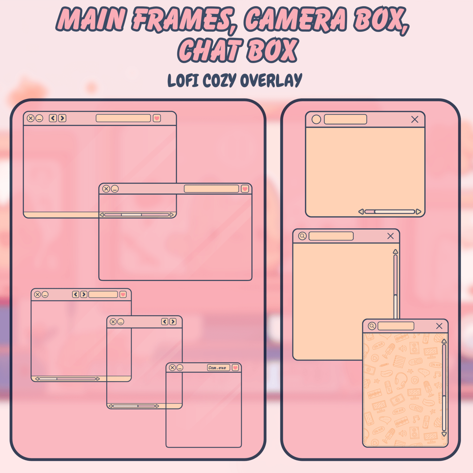 Retro overlay Stream package Twitch overlay Lofi Retro Overlay ...