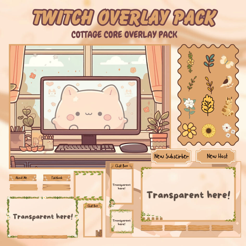 Cottage Core Stream overlay – greatvtubers