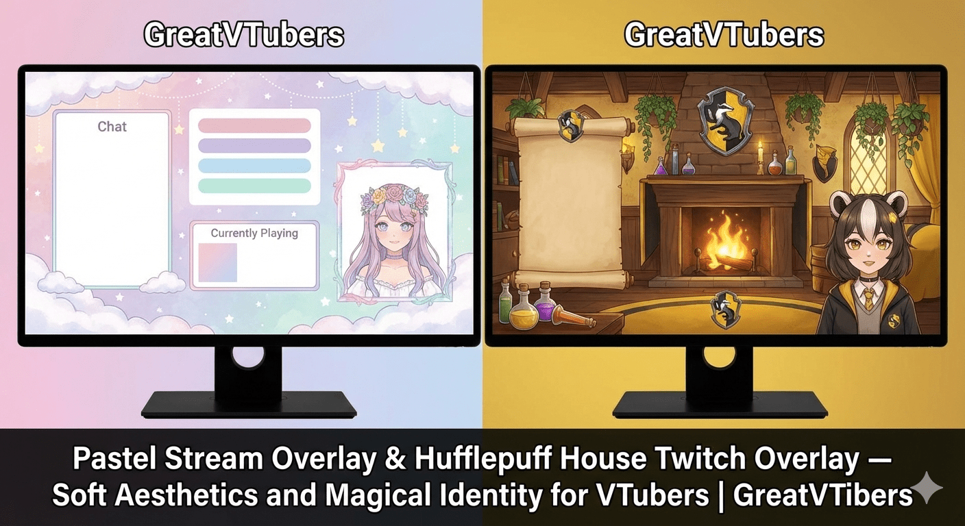 Pastel Stream Overlay & Hufflepuff House Twitch Overlay — Soft ...